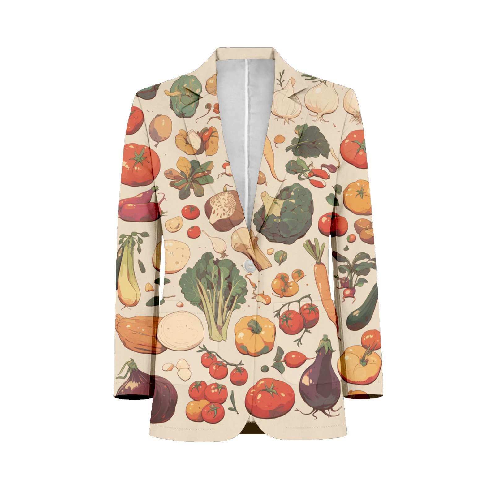 Harvest Watercolor Vegetables Fruits Mens Suits Shawl Collar Slim Fit ...