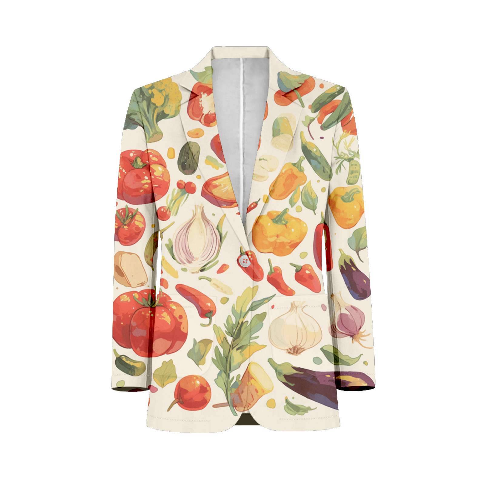 Harvest Watercolor Vegetables Fruits Mens Suits Shawl Collar Slim Fit ...