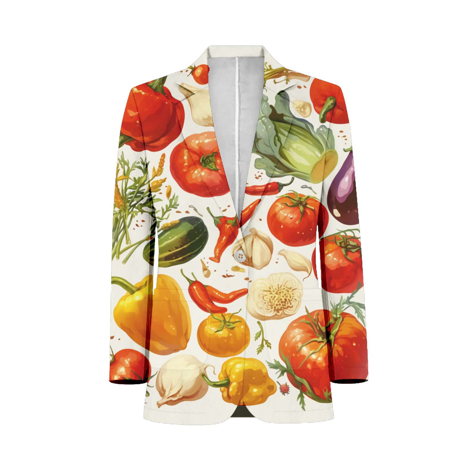 Harvest Watercolor Vegetables Fruits Mens Suits Shawl Collar Slim Fit ...
