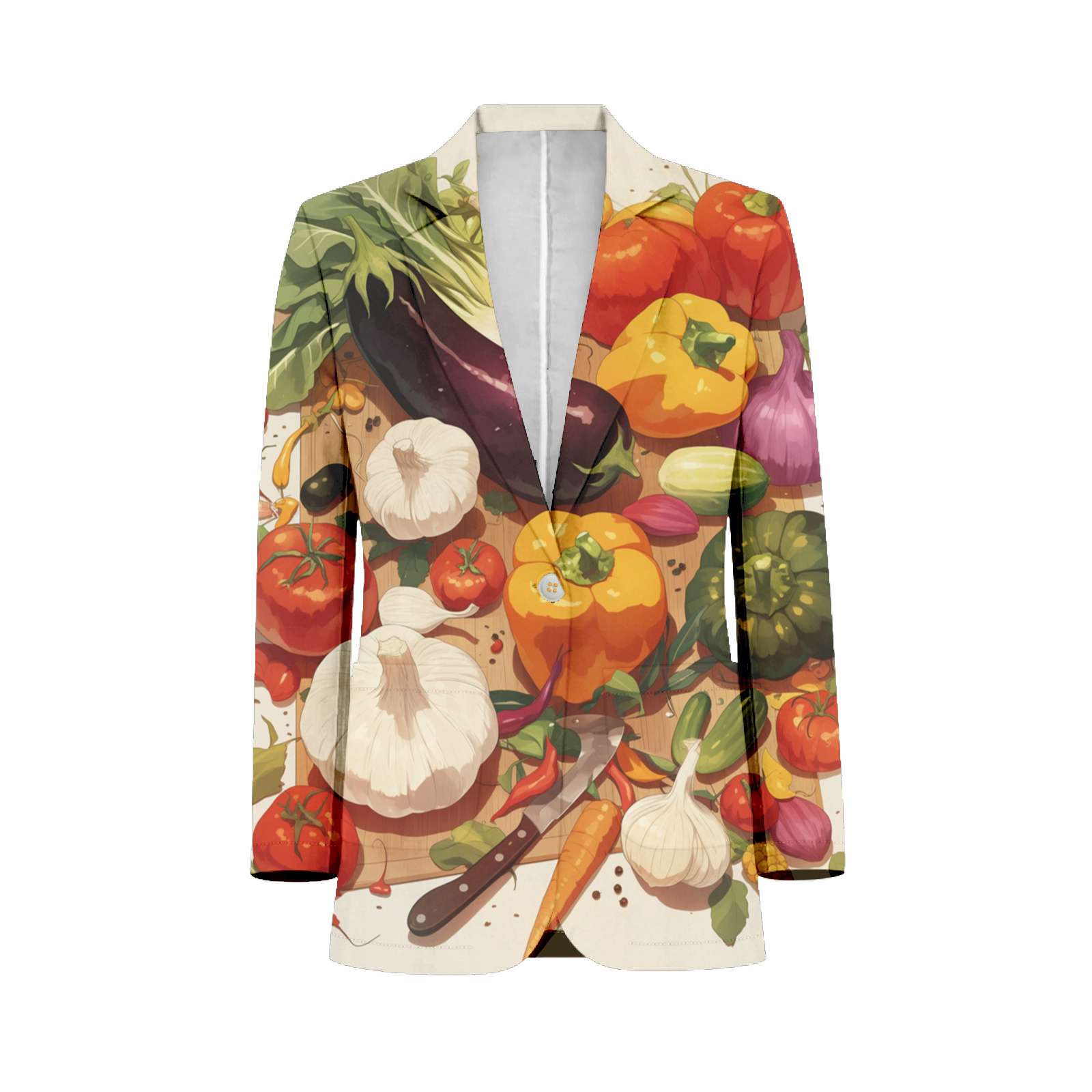 Harvest Watercolor Vegetables Fruits Mens Suits Shawl Collar Slim Fit ...