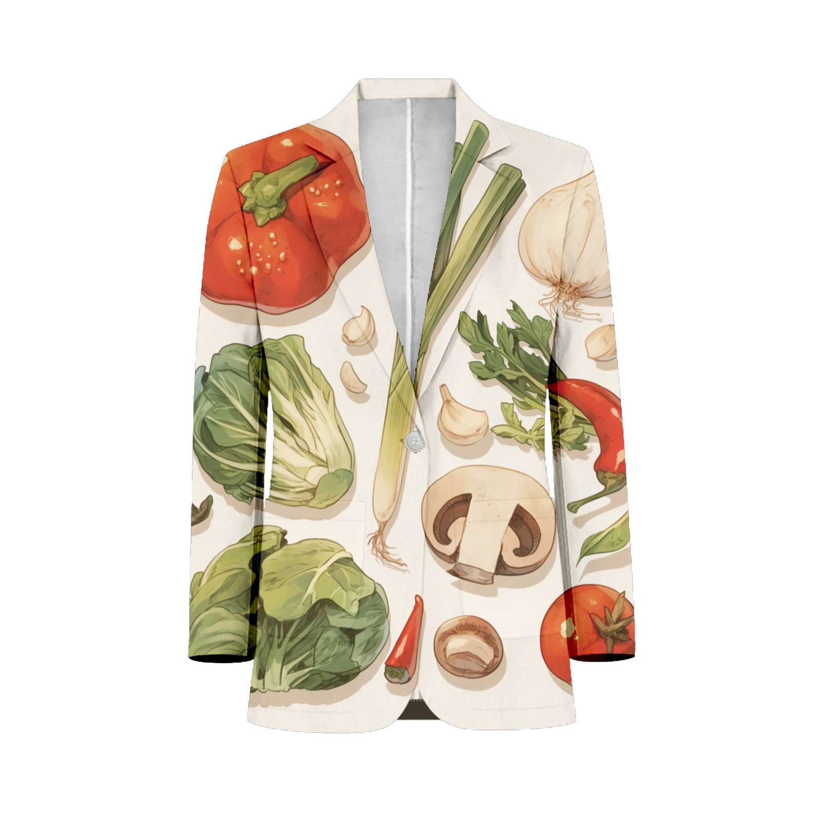 Harvest Watercolor Vegetables Fruits Mens Suits Shawl Collar Slim Fit ...