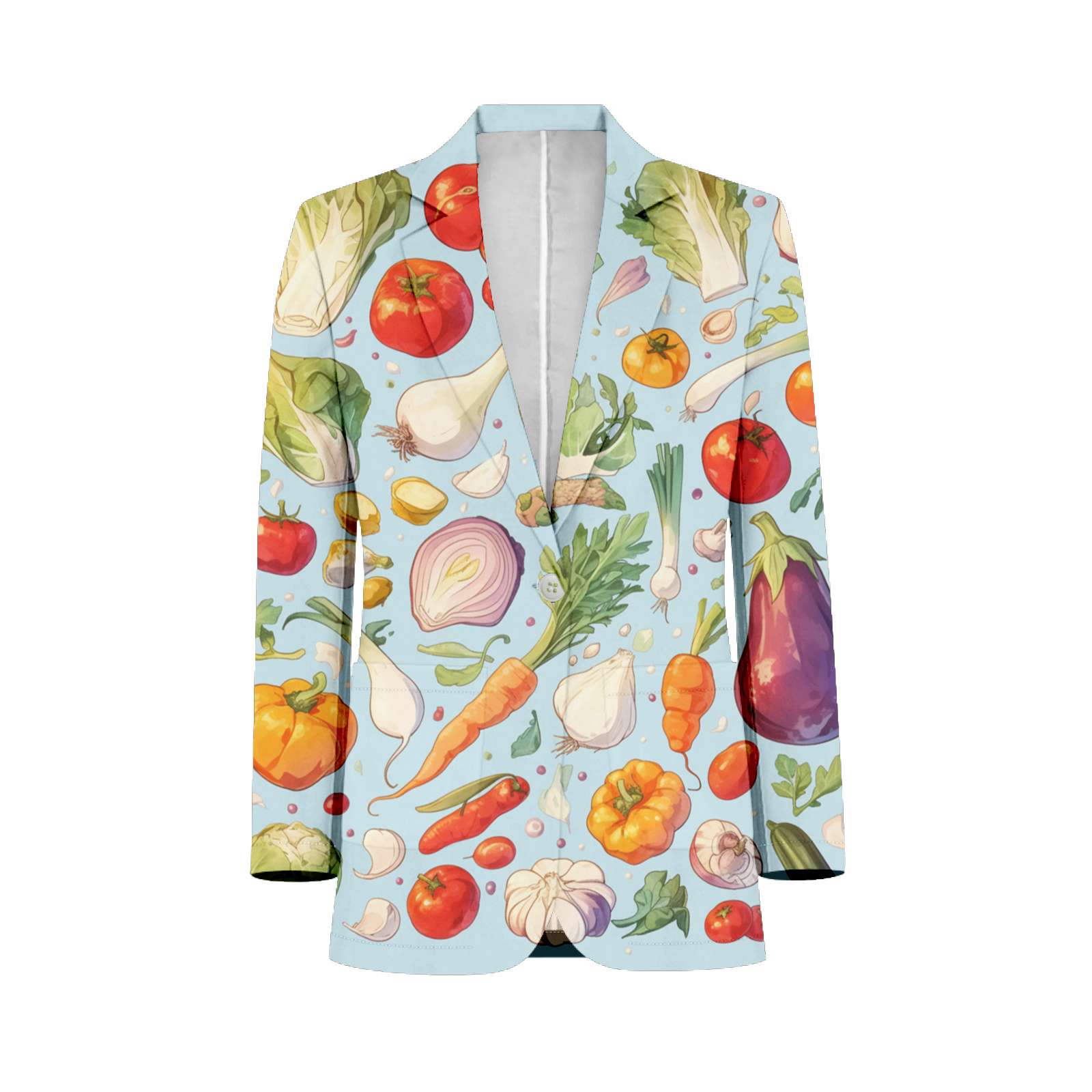 Harvest Watercolor Vegetables Fruits Mens Suits Shawl Collar Slim Fit ...