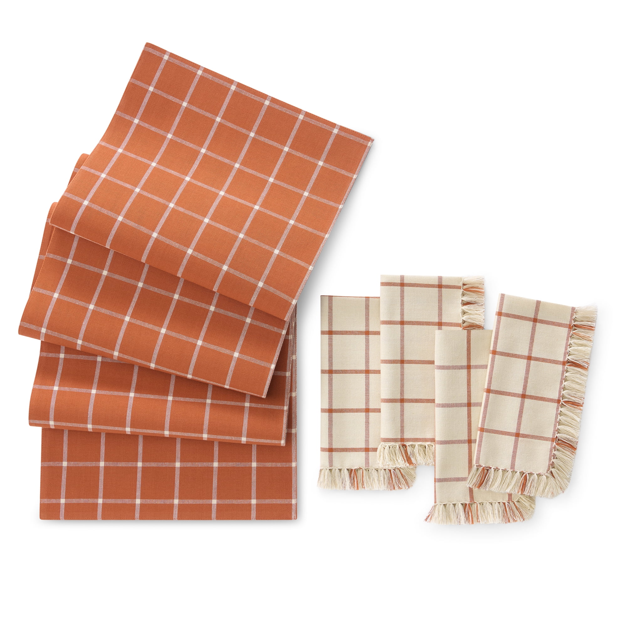 Harvest Windowpane Table Runner and 4-Piece Napkin Set - Walmart.com