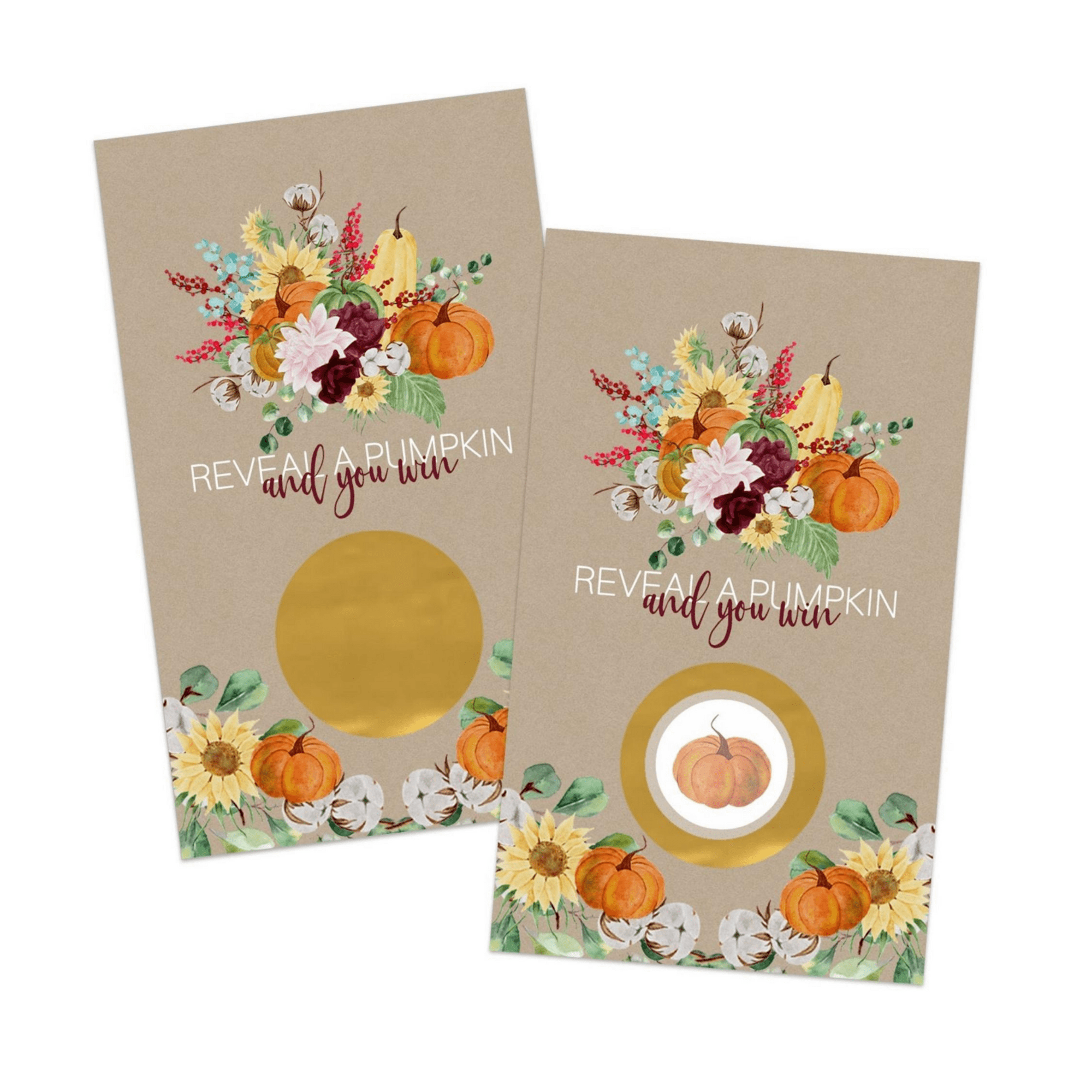 Harvesting Pumpkin Scratch Off Game Cards - 30 Pack, Thanksgiving Party ...