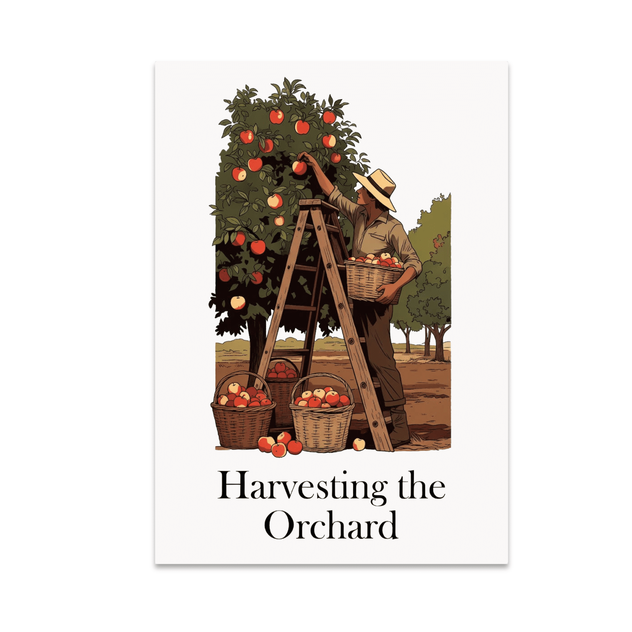 Harvesting the Orchard Vintage Art - Farmhouse Decor Enthusiast - 13x19 ...