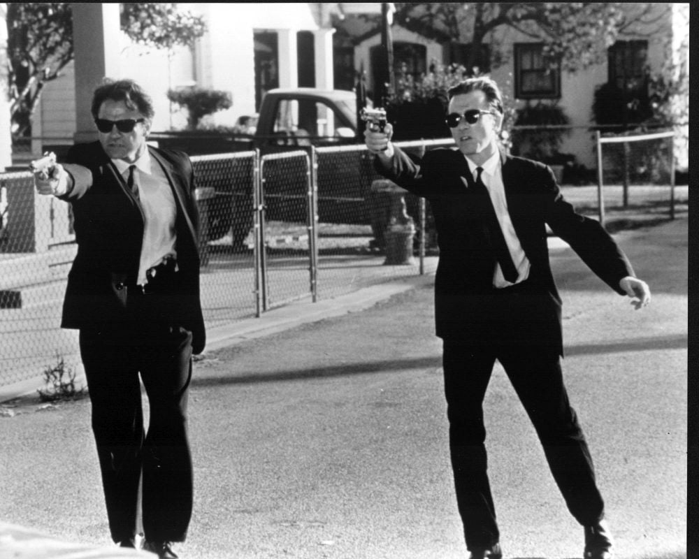 Harvey Keitel And Tim Roth Holding Guns In Street In Reservoir Dogs ...