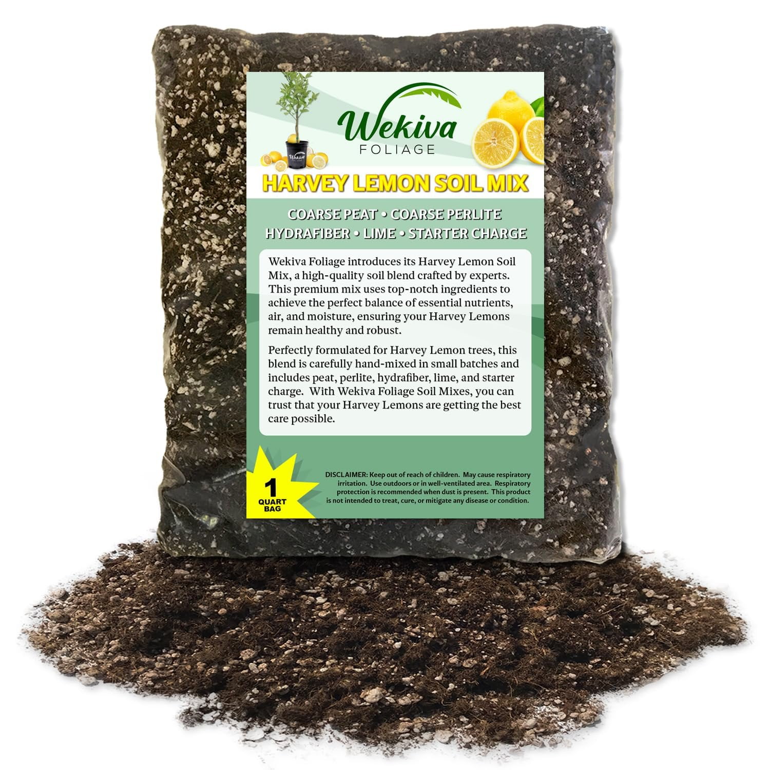 Harvey Lemon Tree Growing Soil Mix 2 Quarts - Custom Soil Blend Potting ...