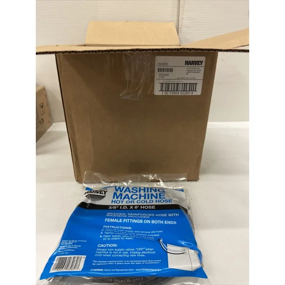 Harvey'S Reinforced, Braided Washing Machine Hose 3/8 " X 6' Hose ...