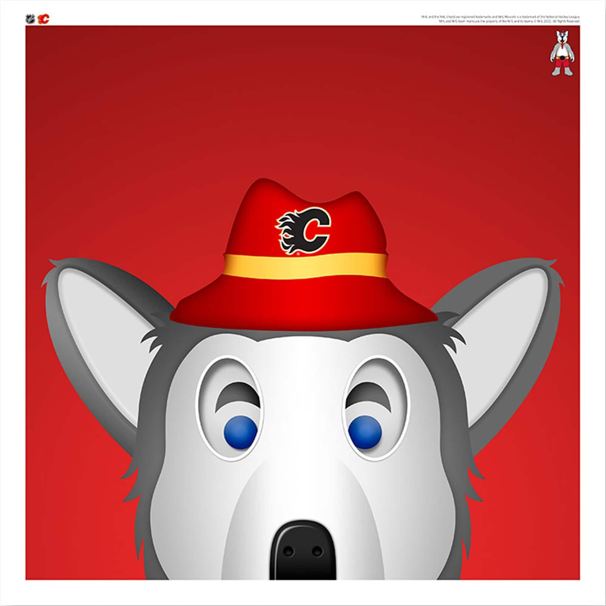 Harvey The Hound Calgary Flames 12'' x 12'' Minimalist Mascot Poster ...