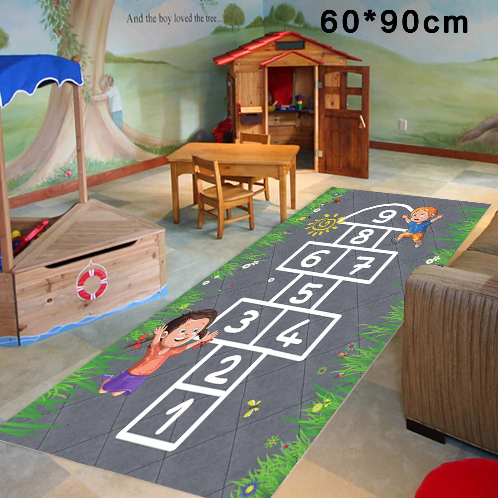 Harvn Clearance Carpet, Anti-Slip Floor Mat, Cute Hopscotch, Children'S ...