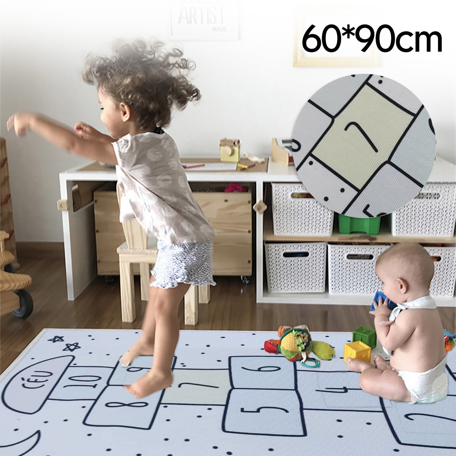 Harvn End Of Line Sale Carpet, Anti-Slip Floor Mat, Cute Hopscotch ...