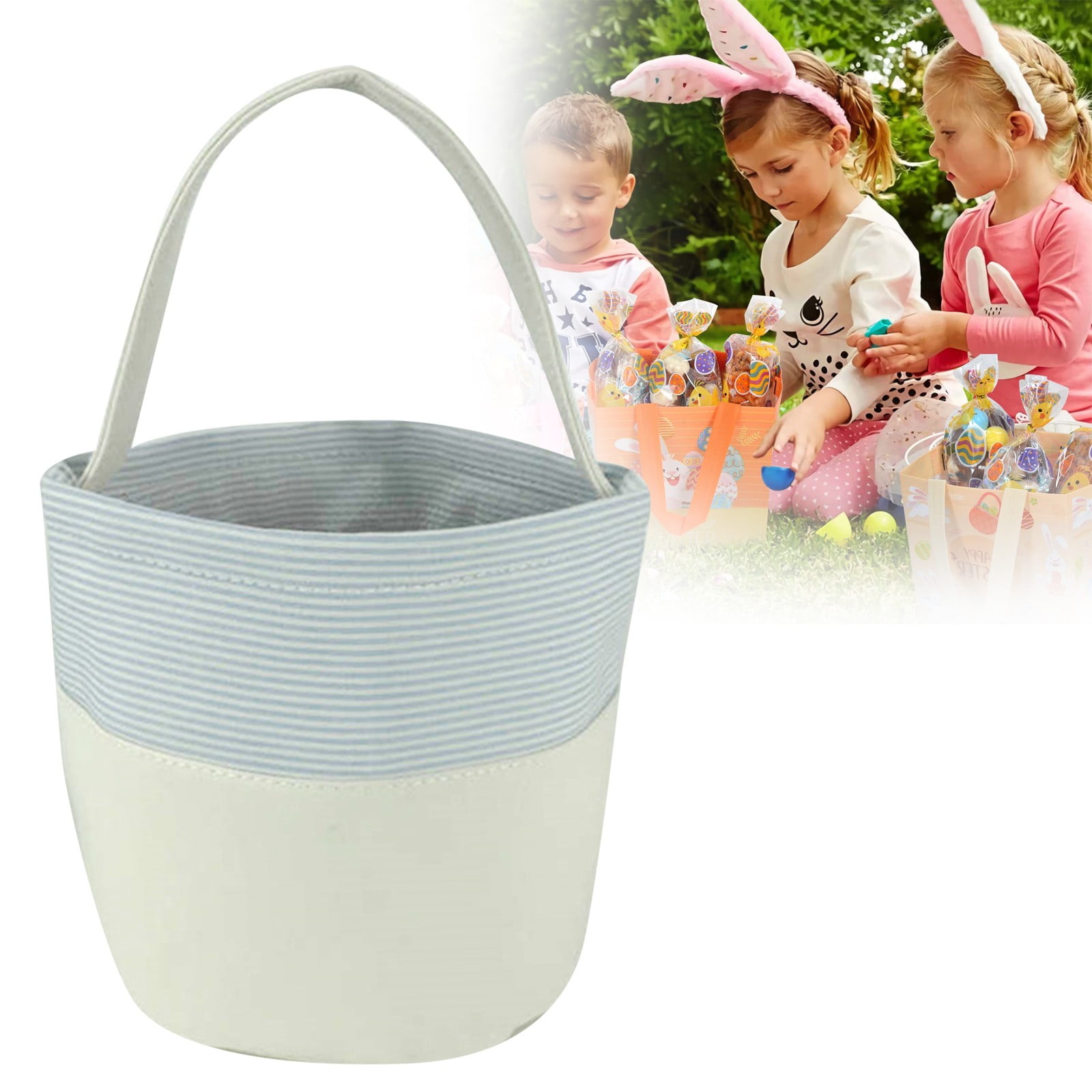 Harvn Final Reduction The Hand-Held Striped Basket Is Blue Basket Empty ...