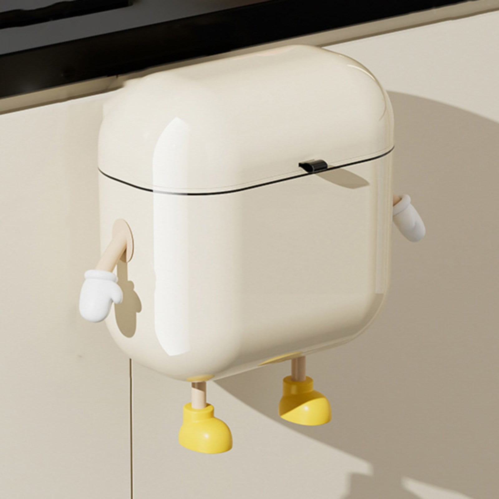 Harvn Fire Sale The Wall-Mounted Trash Can In Cream White Is 9L And ...