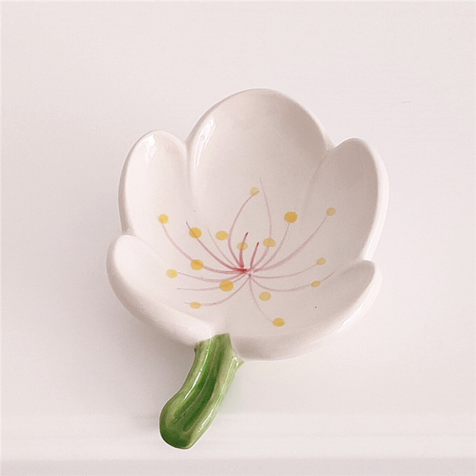 Harvn Last Chance Flower Ceramic Soap Box In Tulip White Flower Ceramic ...