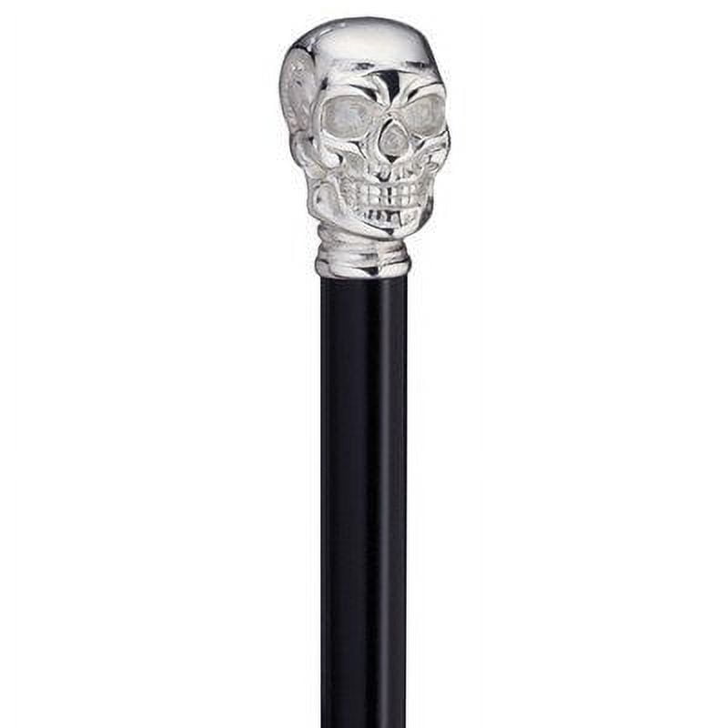 Harvy Canes - The Skull - Walking Cane - 36" - Chrome/Black - Walmart.com