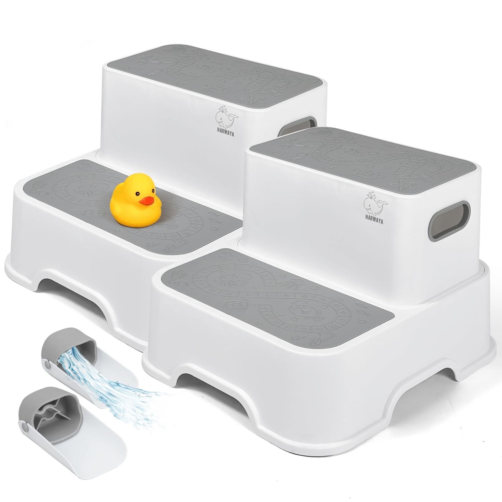 Harwaya Toddler Step Stool for Bathroom Sink, 2-Pack Kids Toilet Potty ...