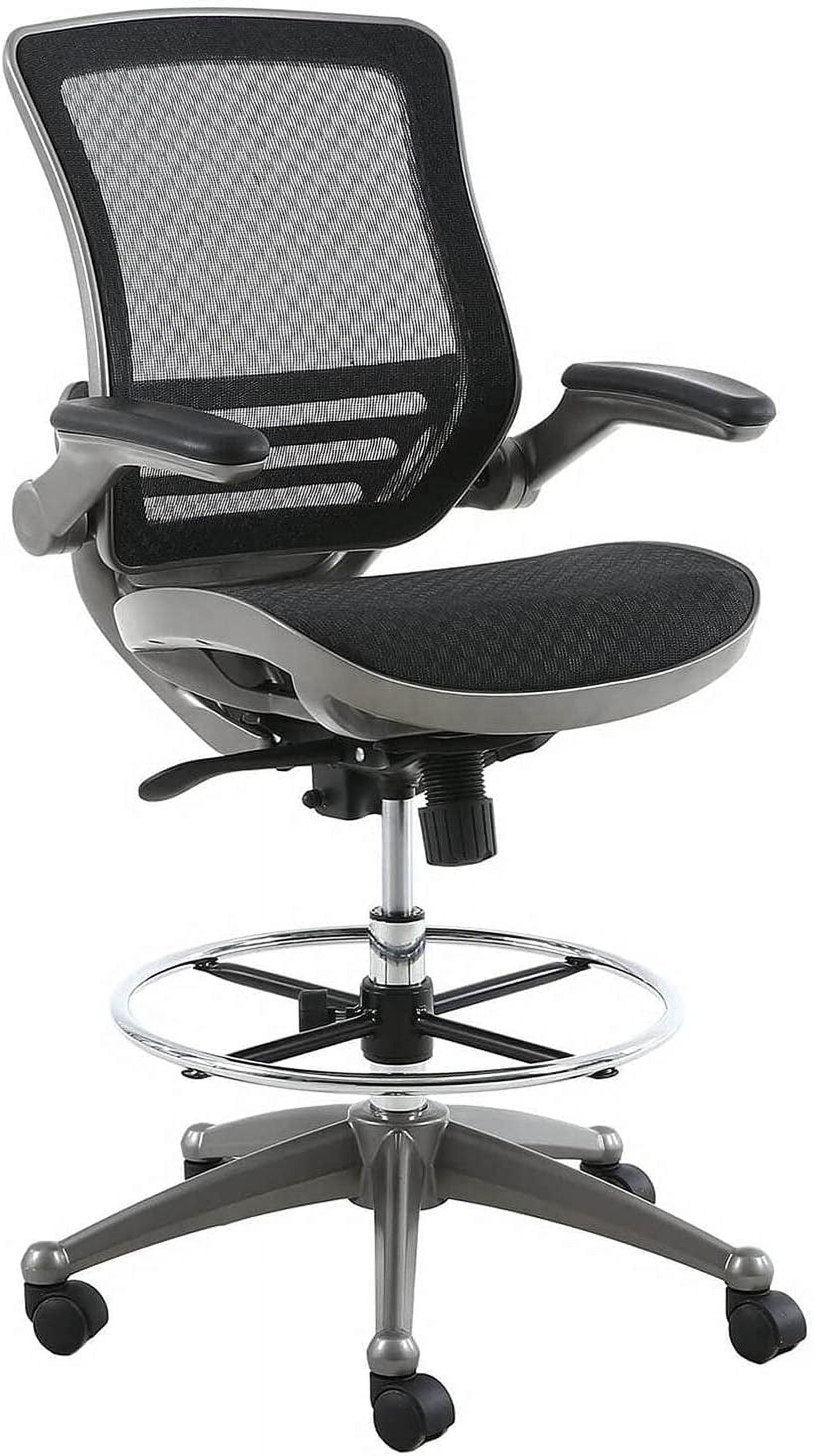 Harwick Evolve All Mesh Heavy Duty Drafting Chair, Gunmetal Finish ...