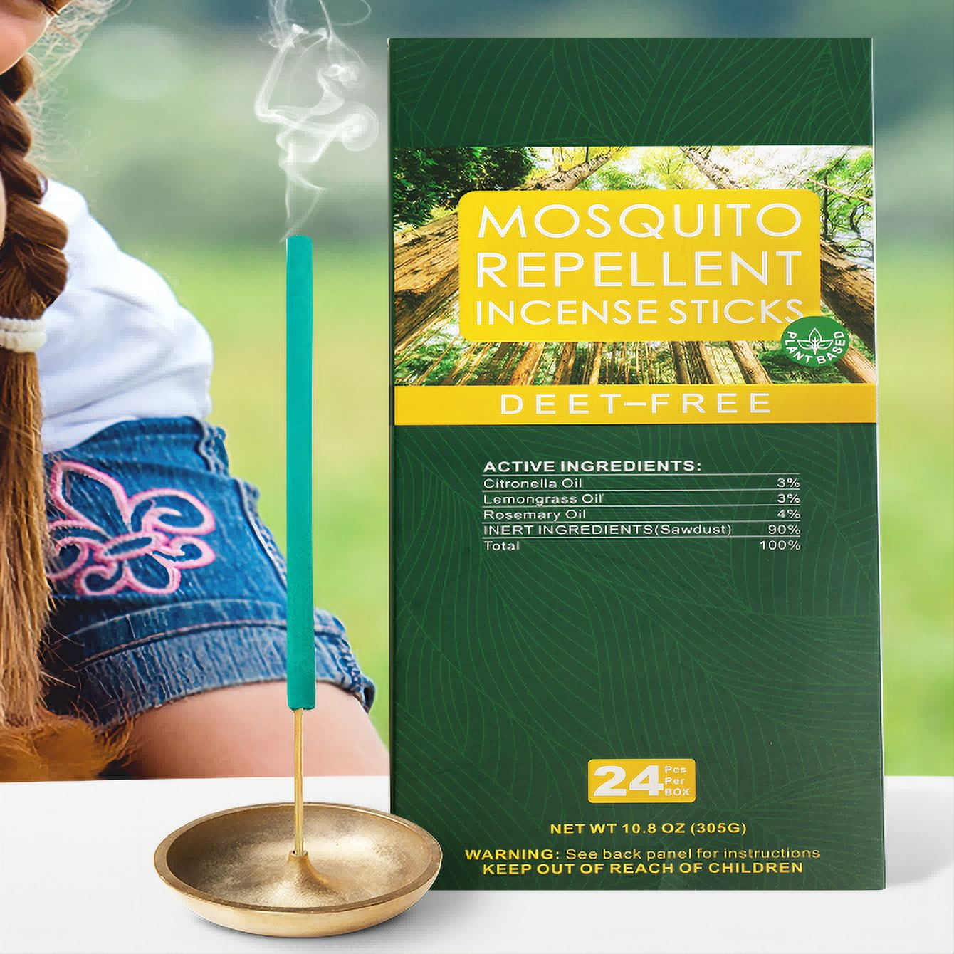 Hasako Mosquito Repellent Incense Sticks - 2 Hour Protection - 24 ...