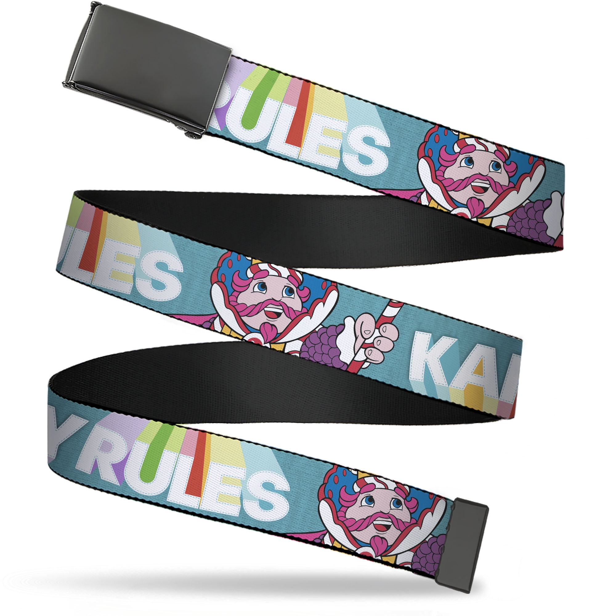 Hasbro Belt, Flip Web Belt Candy Land Kandy Rules King Kandy Pose Teal ...