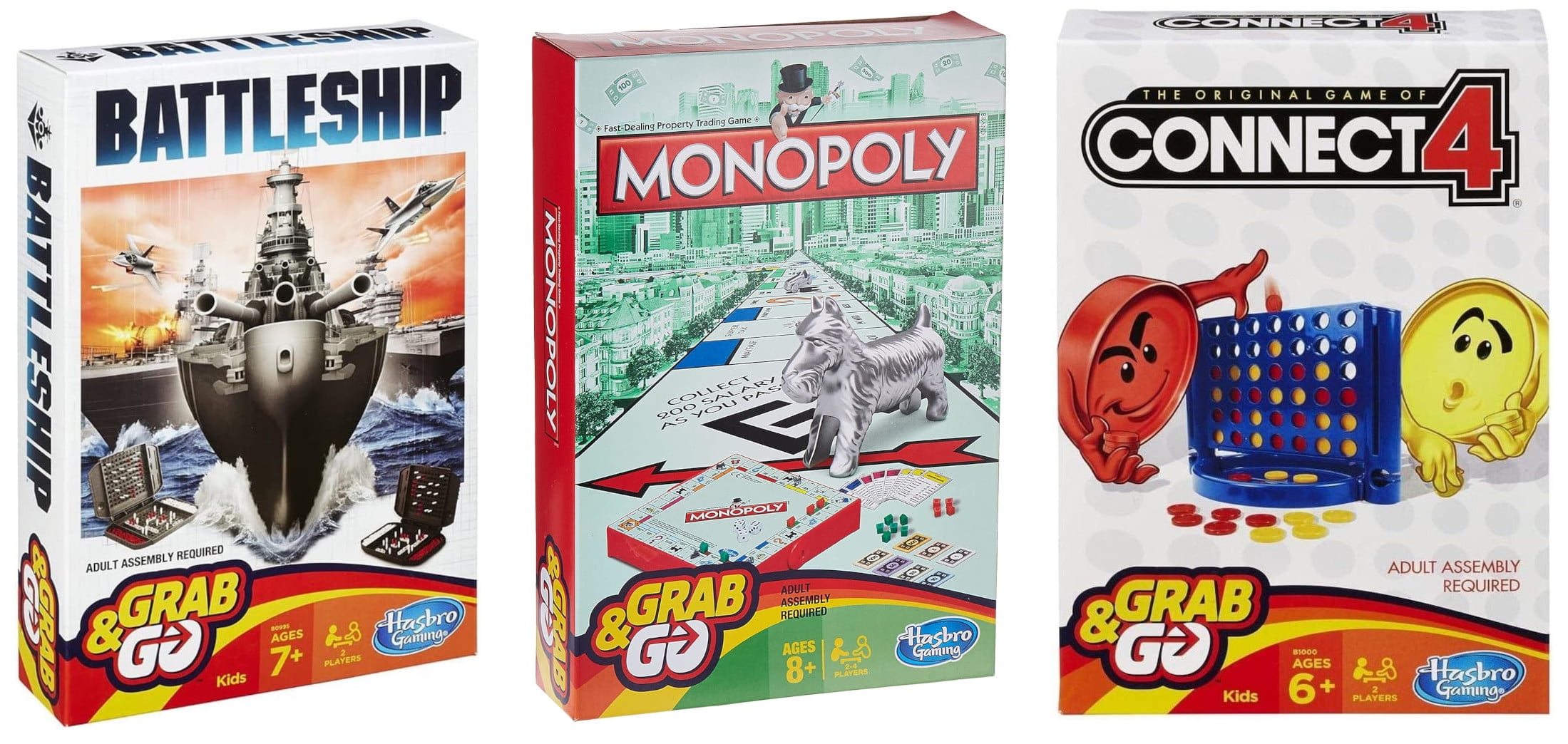 Hasbro Classic Family Games 3-pack Grab and Go Bundle - Battleship ...