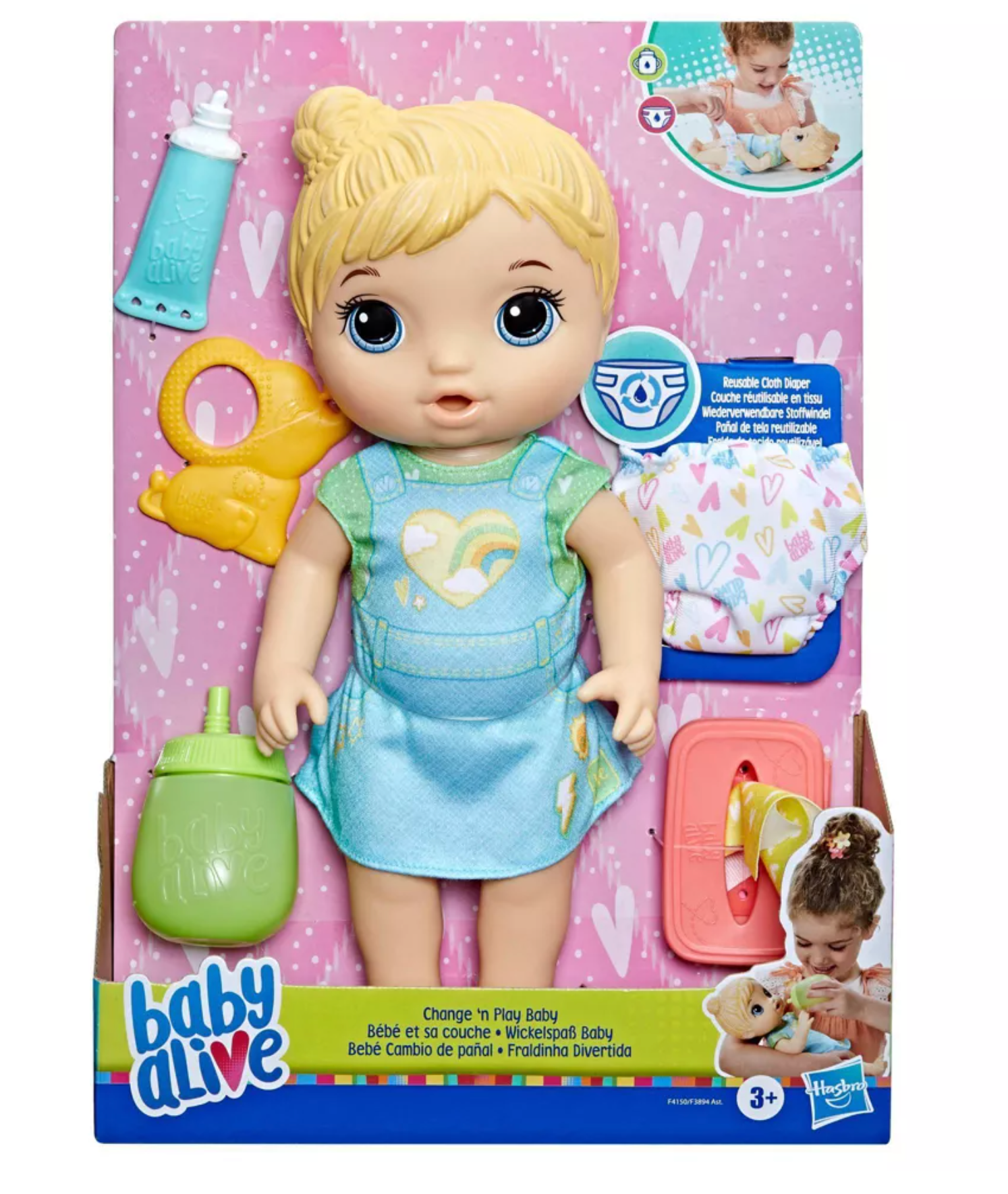 Mattel Baby Alive Change 'n Play Baby Doll with Outfit, Cloth Diaper ...