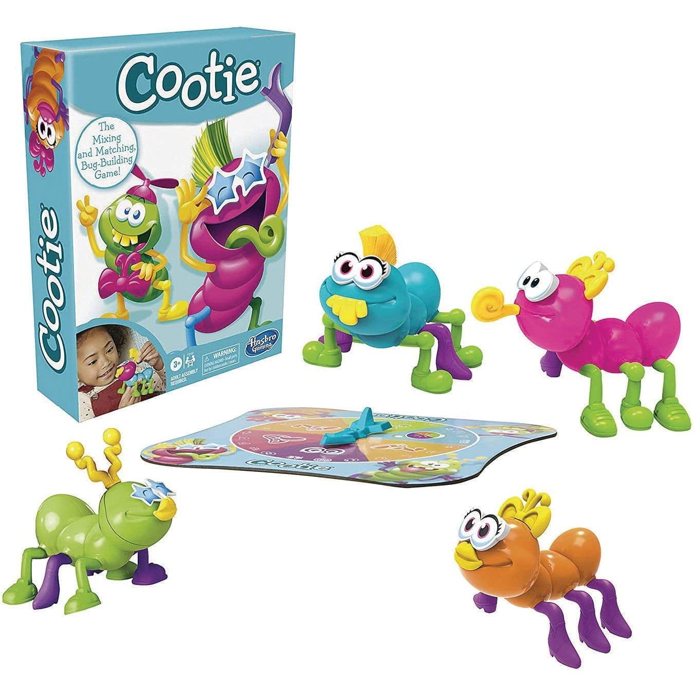 Hasbro Gaming Cootie Mixing and Matching Bug-Building Game | 2-4 ...