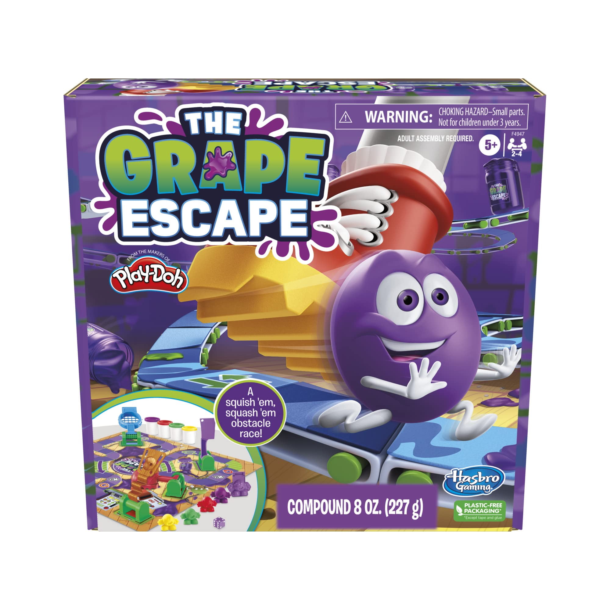 Hasbro Gaming Grape Escape EC36 Board Game for Kids Ages 5 and Up, Fun ...