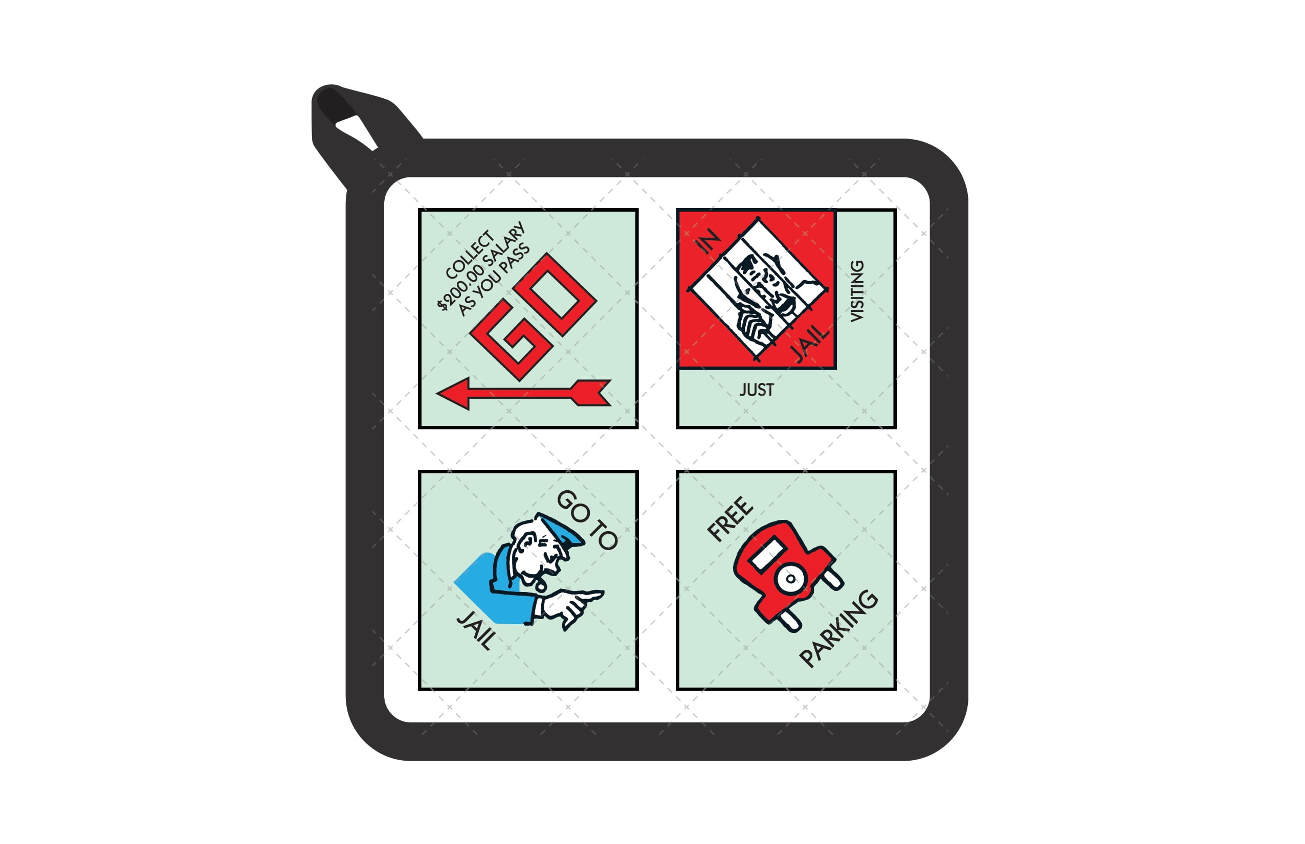 Bioworld Monopoly Kitchen Hot Pad, White Cotton, Durable, Bold Artwork ...