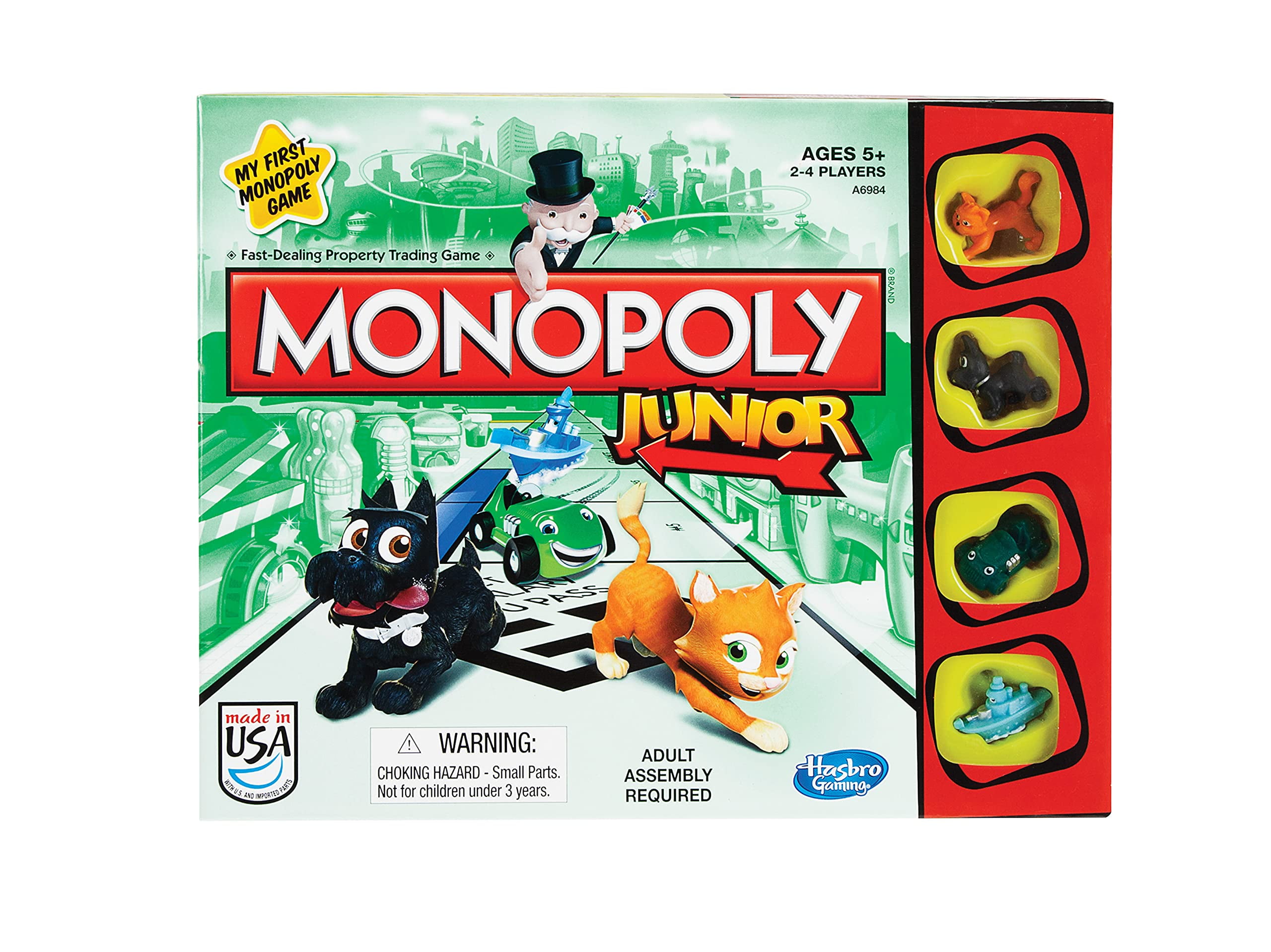 Hasbro Gaming Monopoly Junior Board Game for Kids Ages 5 and Up, 2-4 ...