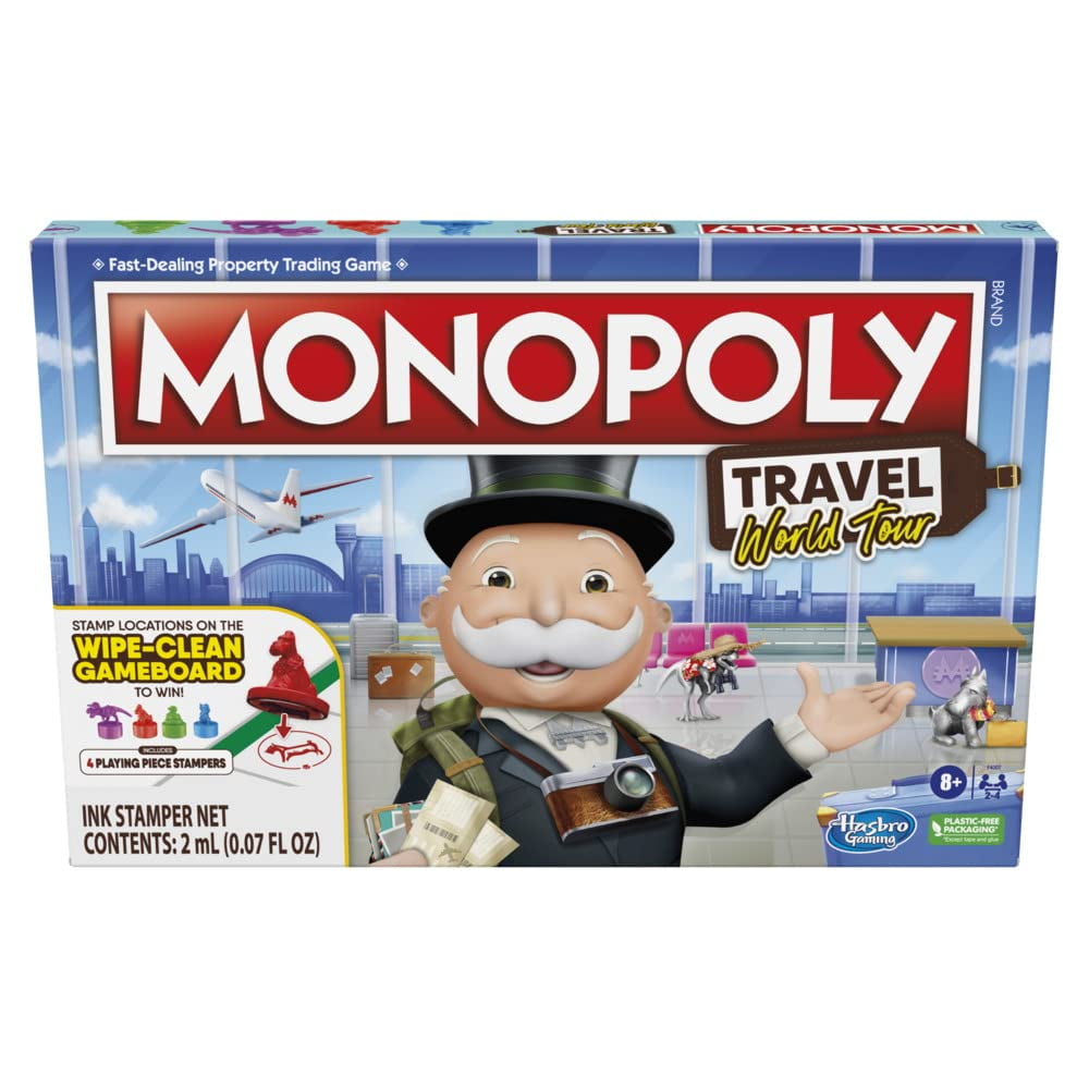 Hasbro Gaming Monopoly Travel World Tour Strategy Board Game for Family ...
