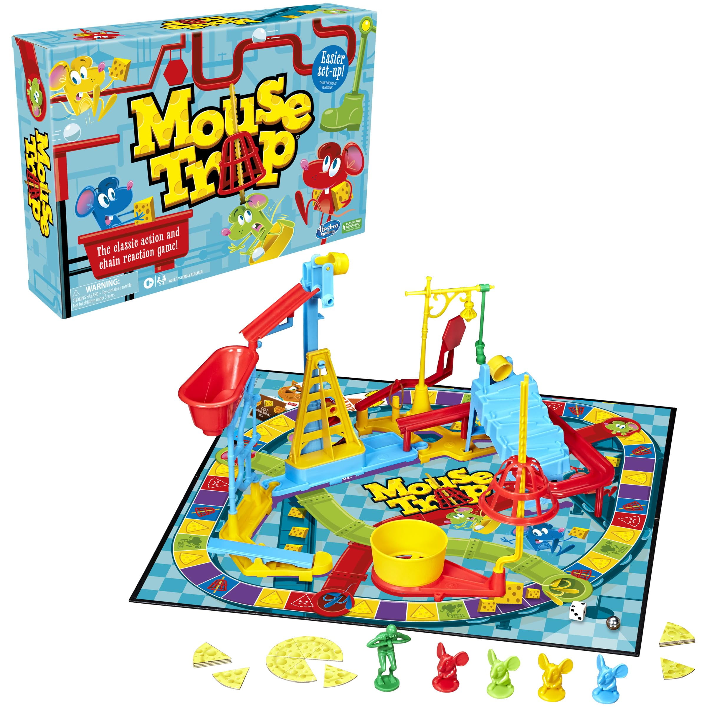 Hasbro Gaming Mouse Trap Board Game for Kids Ages 6 and Up,Classic Kids ...