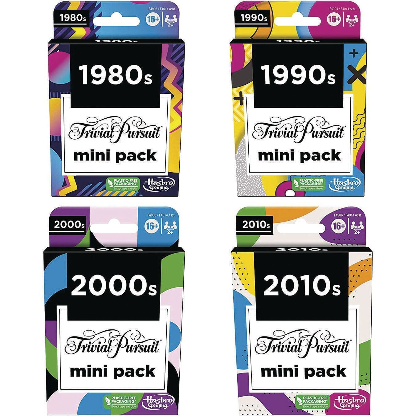 Trivial Pursuit Game Mini Packs Multipack, 4 Game Packs Featuring 4 ...