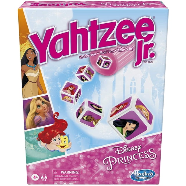 Hasbro Gaming Yahtzee Jr.: Disney Princess Edition Board Game for Kids ...