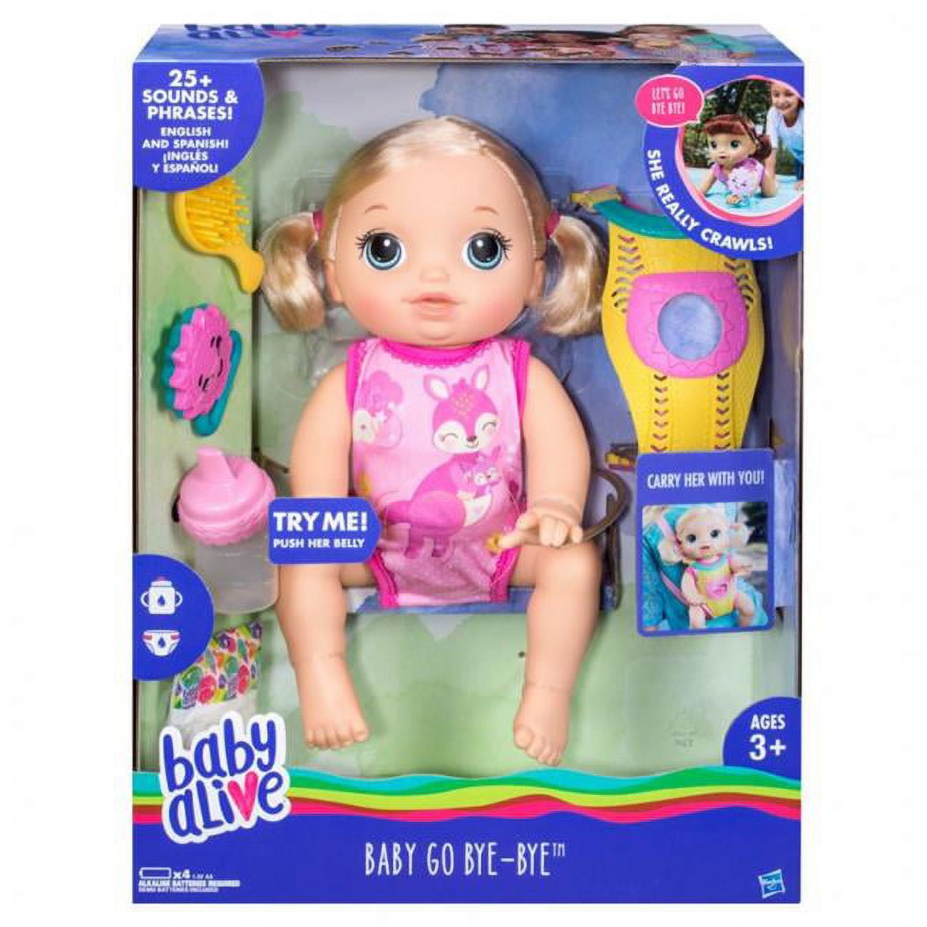 Hasbro HSBC2688 Baby Doll - Baby Go Bye-Bye Blonde - Walmart.com