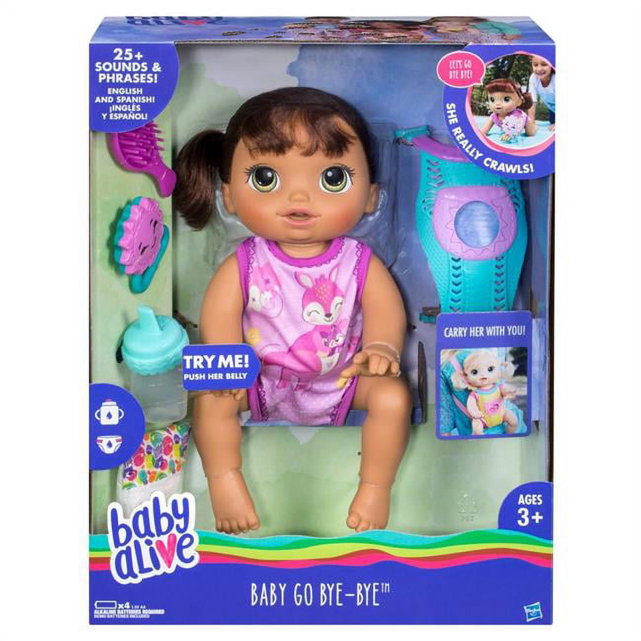 Hasbro HSBC2689 Baby Alive Baby Go Bye-Bye Brunette, Pack of 2 ...