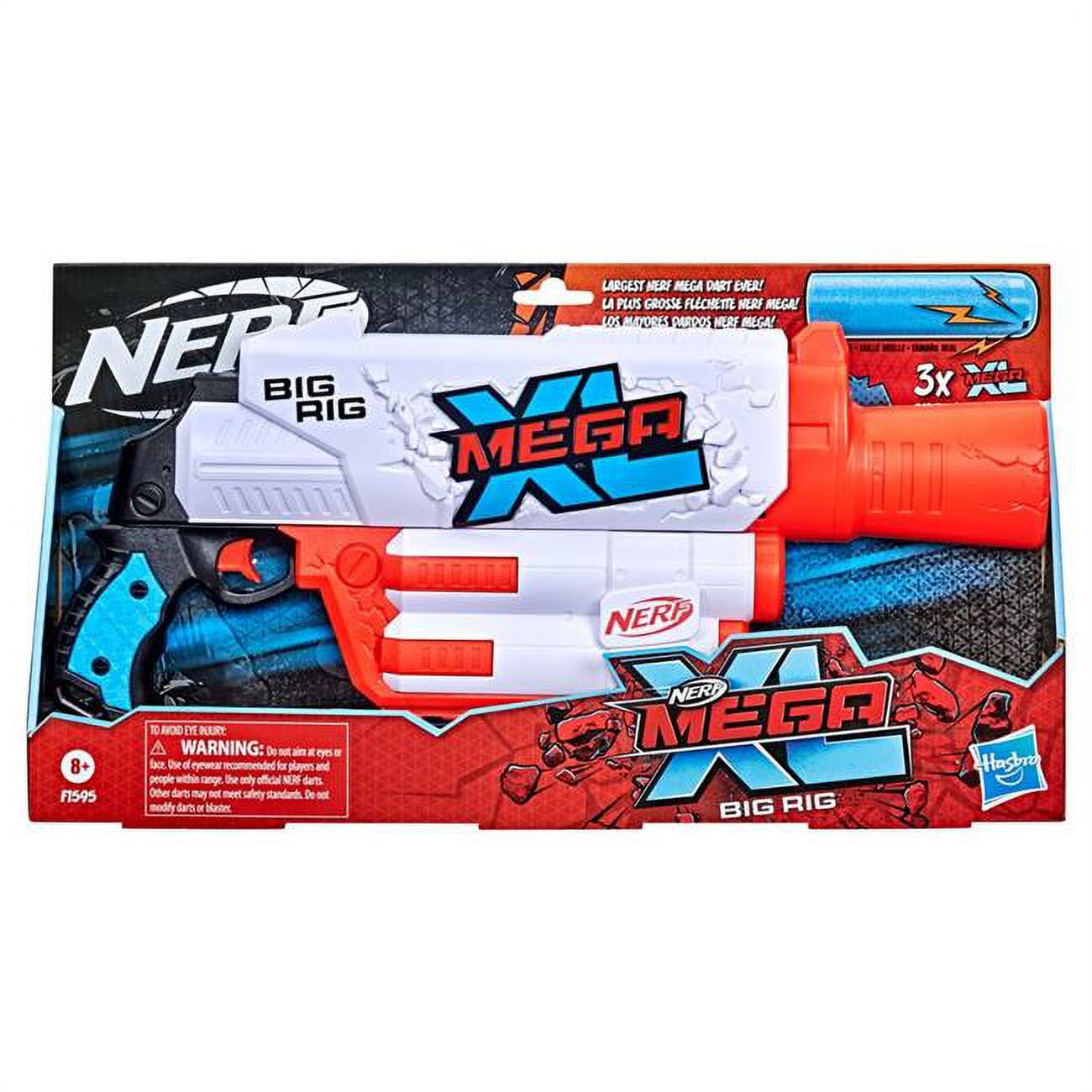 Hasbro HSBF1595C Nerf Mega Extra Large Big Rig Blaster Toy - 3 Piece ...