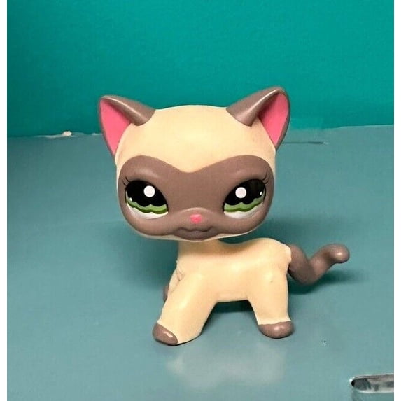 Hasbro Littlest Pet Shop #1116 Grey Masked Cream Cat LPS Short Hair ...