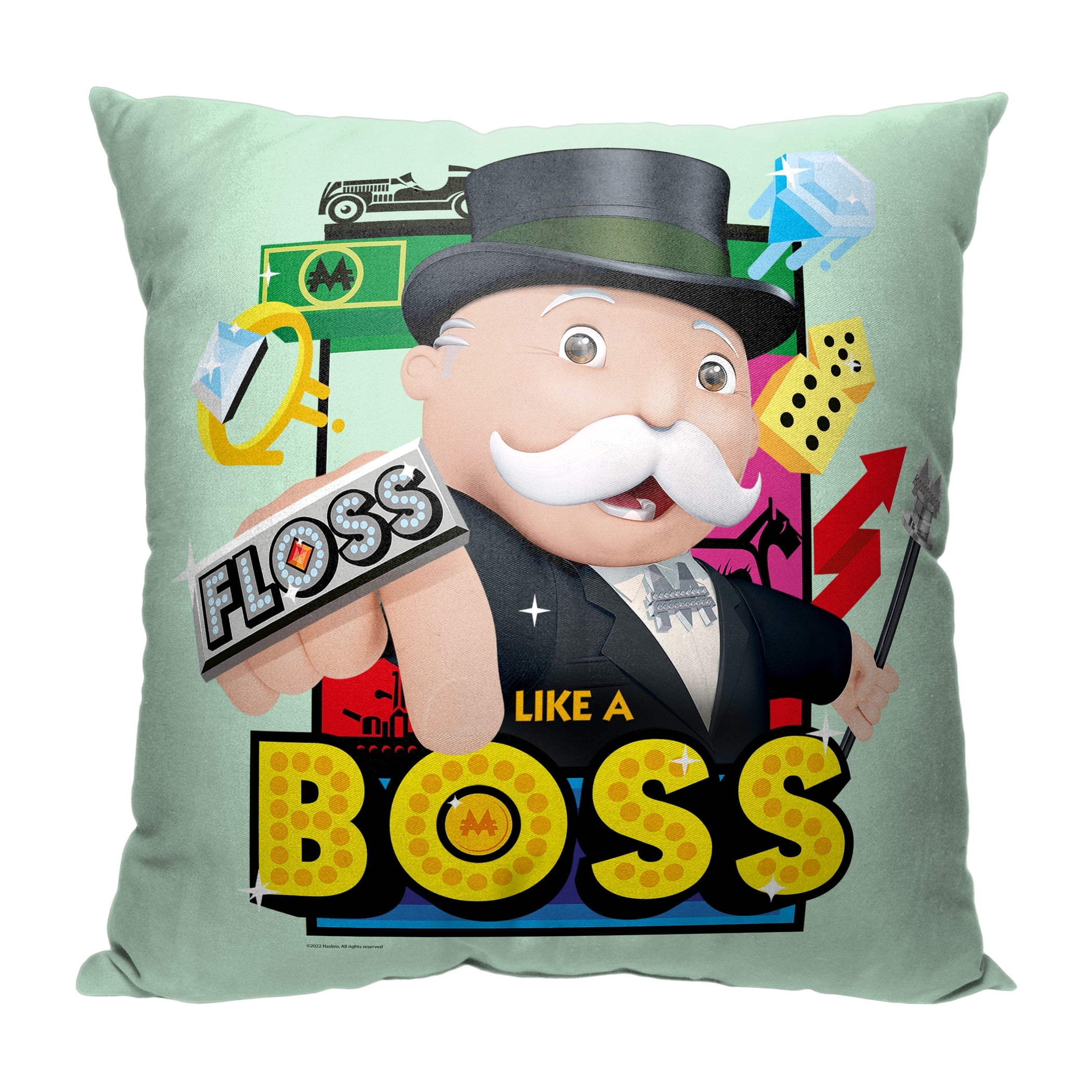 Hasbro Monopoly Floss Like A Boss Kids Printed Throw Pillow, 18 x 18 ...