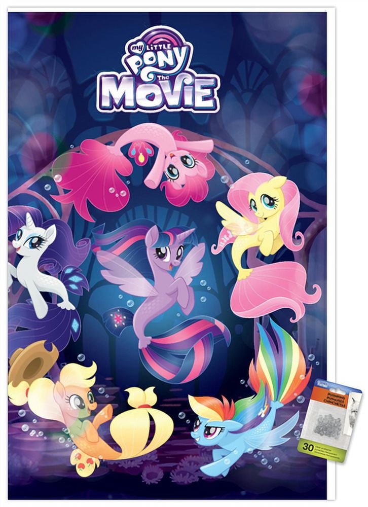 Hasbro My Little Pony Movie - Underwater Wall Poster with Push Pins, 22 ...