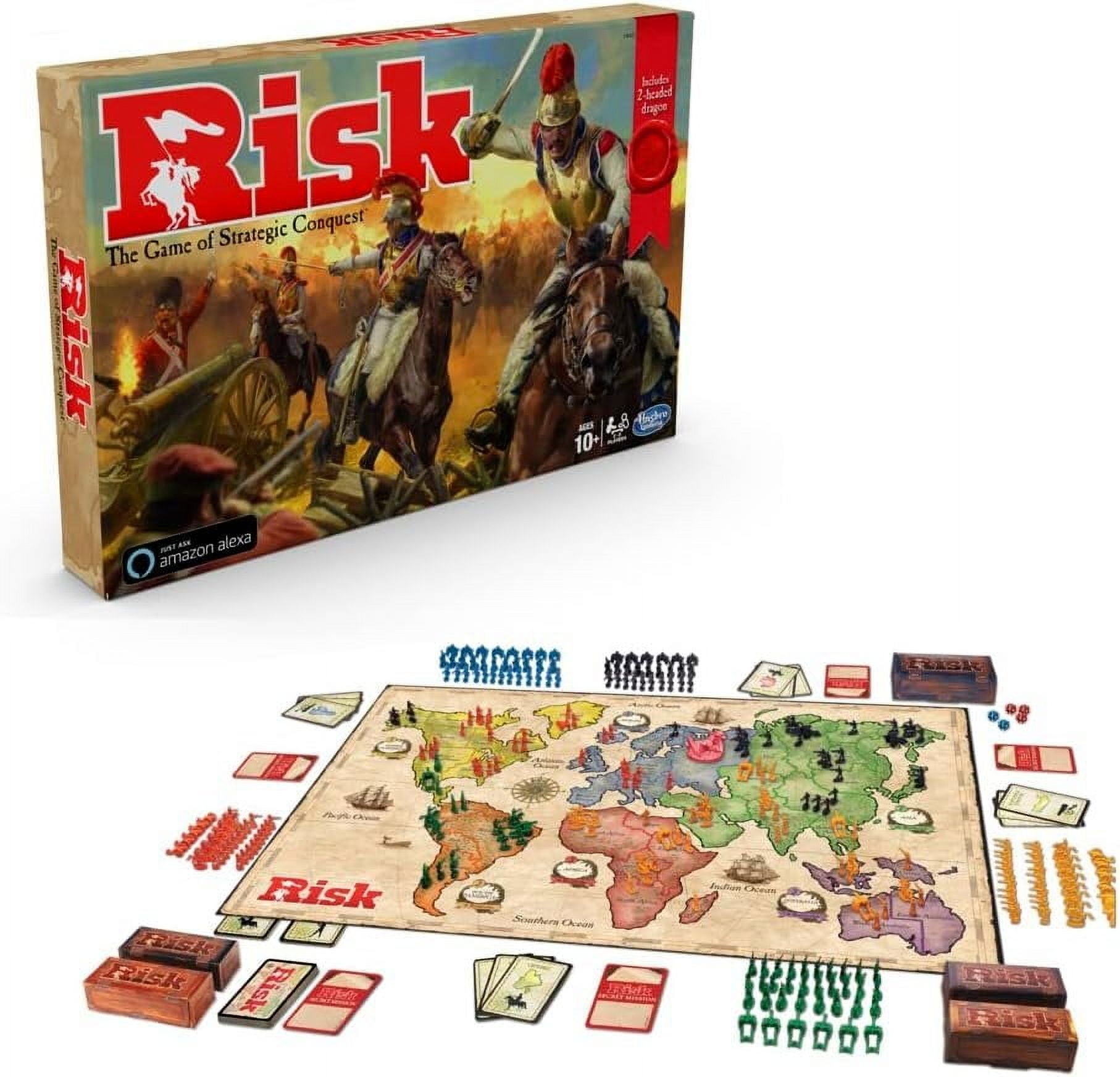 Hasbro Risk 2-Headed Dragon Board Game with Alexa Skill, Strategy Game ...
