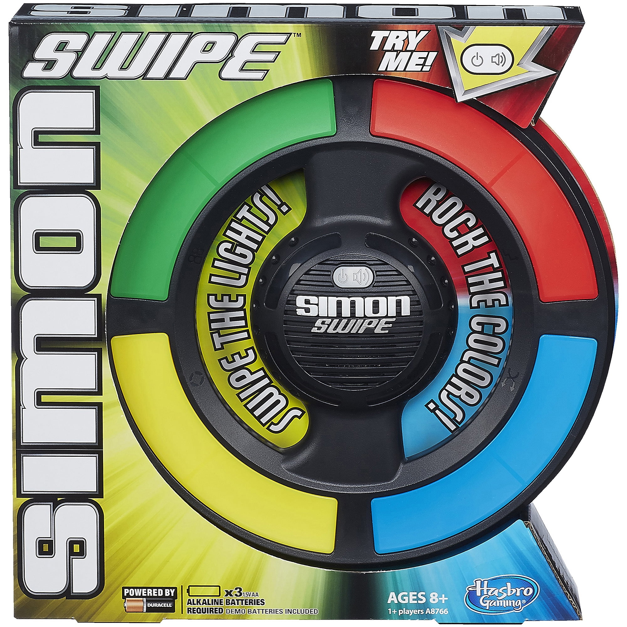 Hasbro Simon Swipe Game, Electronic Hand Held Unit, Ages 8 and up ...