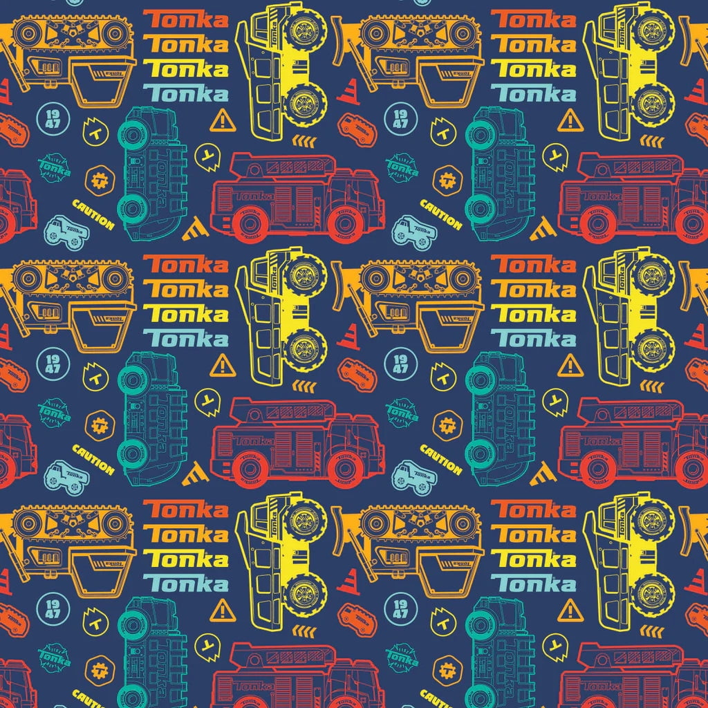 Hasbro Tonka III Outline Truck Toss Blue Cotton Fabric - Walmart.com