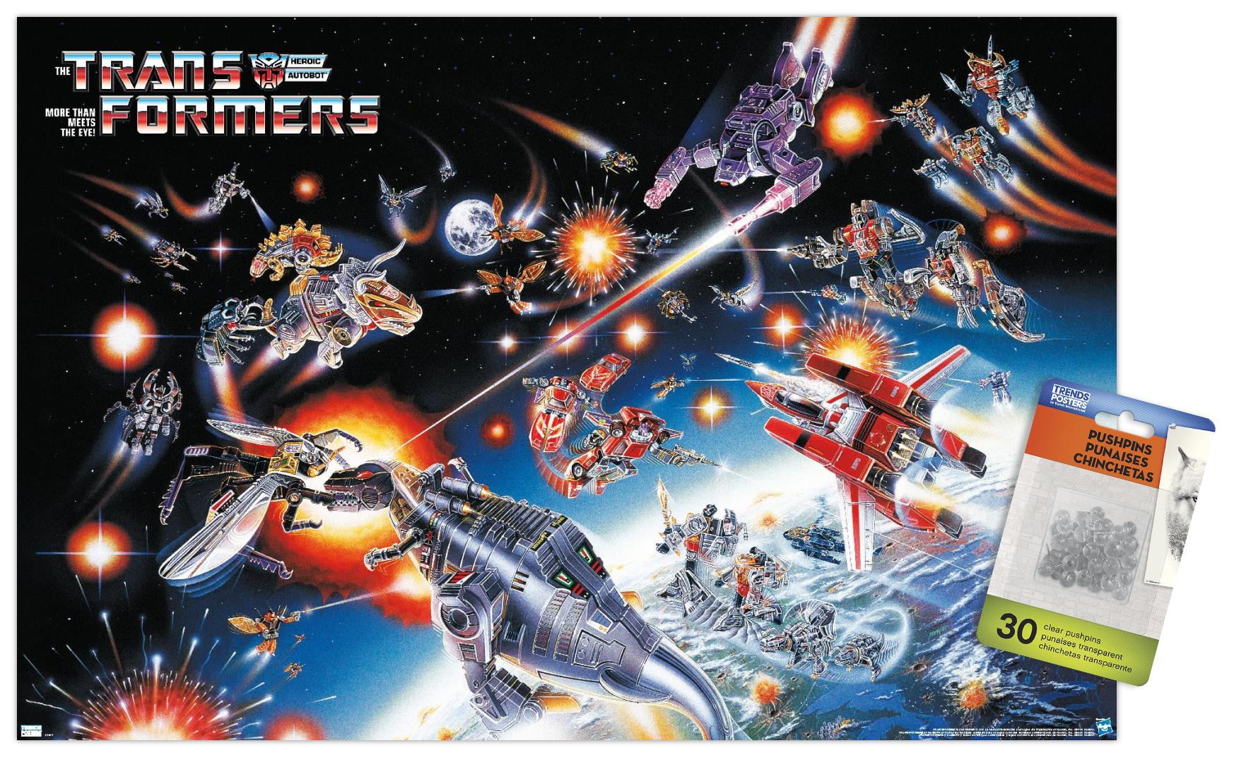 Hasbro Transformers - 1985 Key Art Wall Poster with Push Pins, 14.725 ...