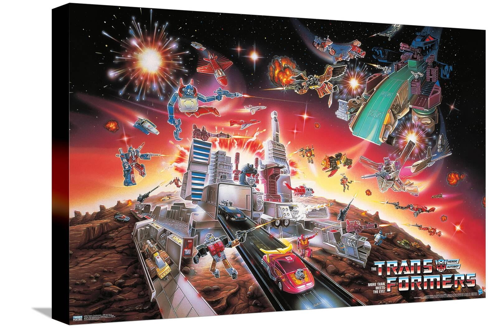 Hasbro Transformers - 1986 Key Art A Canvas Wall Poster, 14.725" x 22. ...