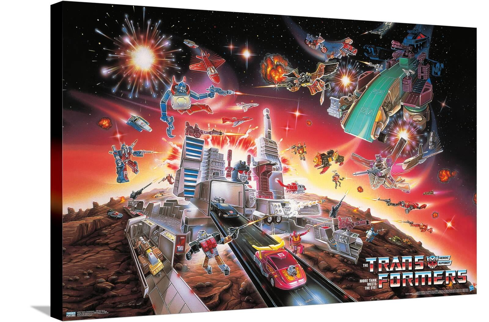 Hasbro Transformers - 1986 Key Art A Canvas Wall Poster, 22.375" x 34 ...