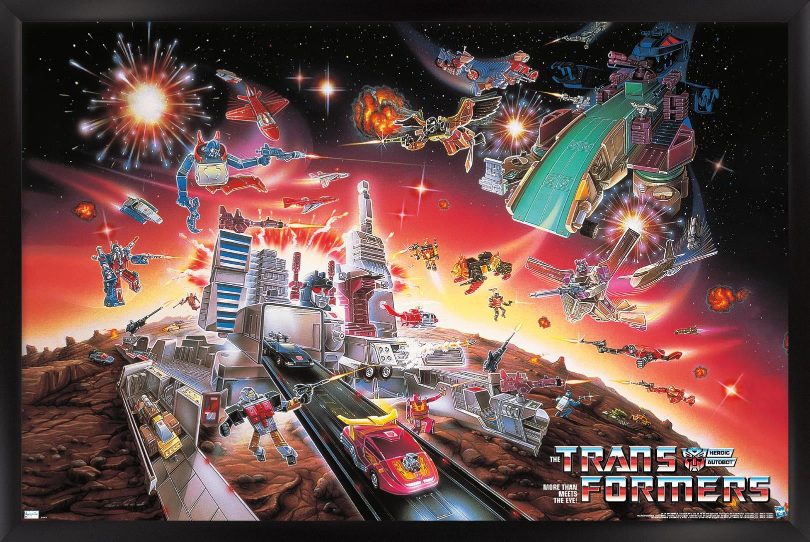 Hasbro Transformers - 1986 Key Art A Wall Poster, 22.375" x 34" Framed ...