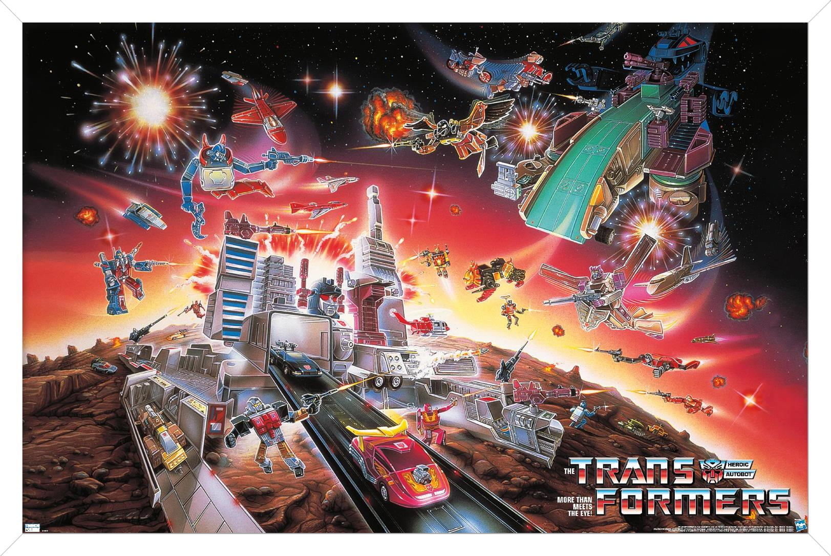 Hasbro Transformers - 1986 Key Art A Wall Poster, 22.375" x 34" Framed ...