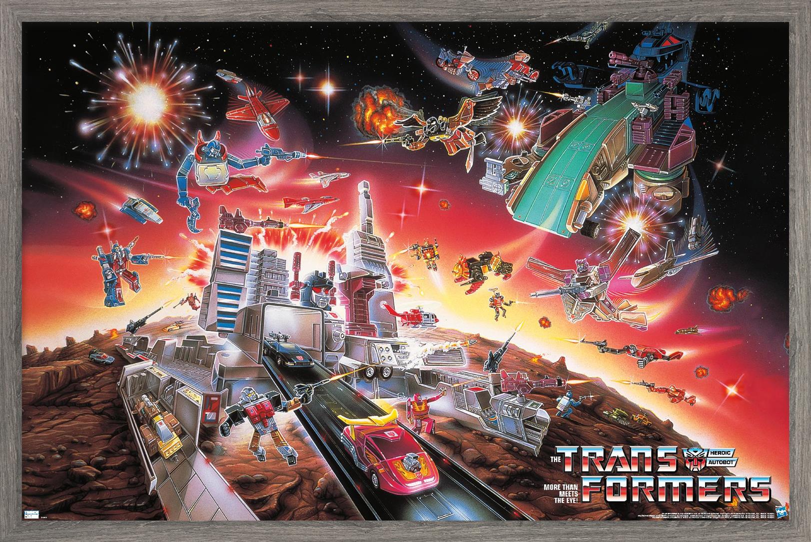 Hasbro Transformers - 1986 Key Art A Wall Poster, 22.375" x 34" Framed ...