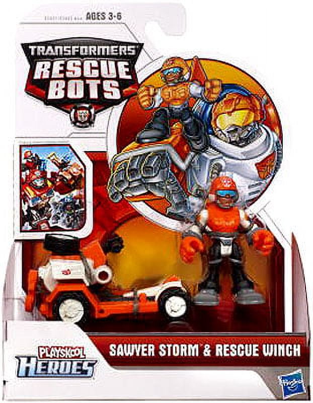 Hasbro Transformers Rescue Bots Sawyer Storm & Rescue Winch Action ...
