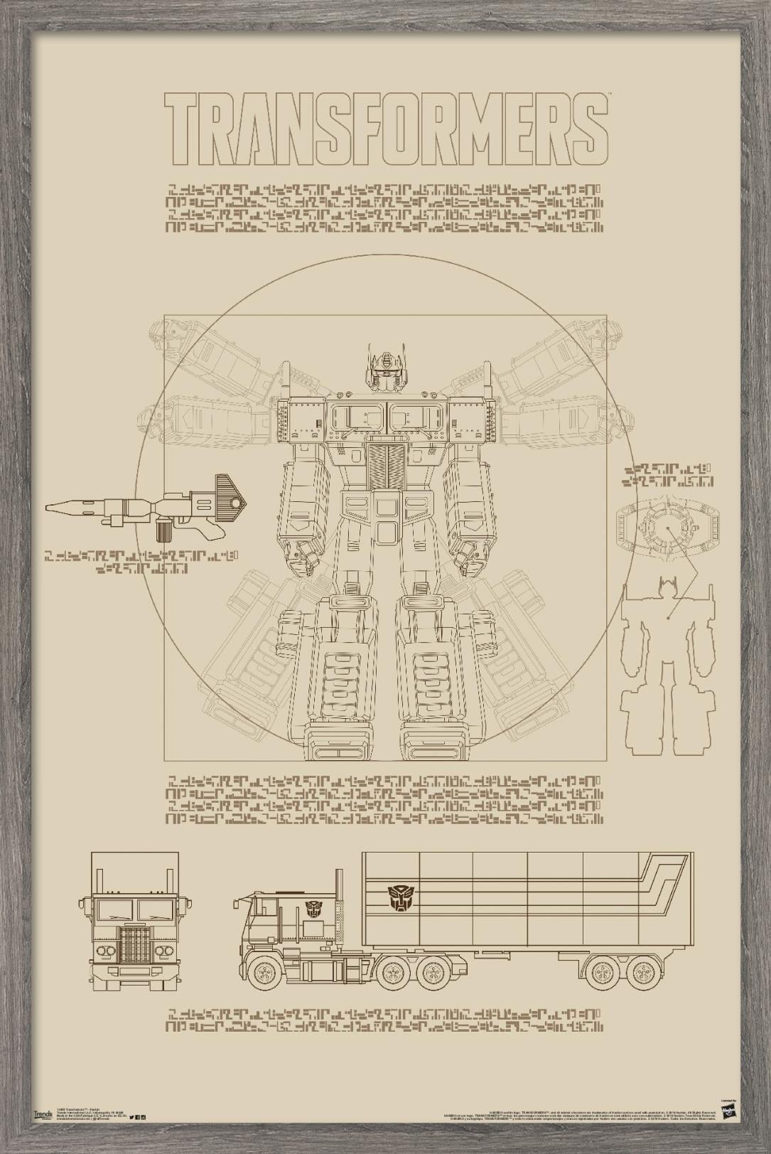 Hasbro Transformers - Sketch Wall Poster, 22.375" x 34", Framed ...